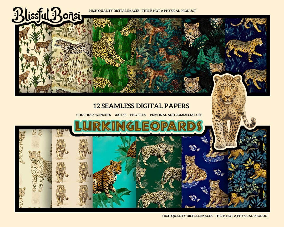 Leopard Digital Paper Leopards Digital Paper Leopard Seamless Paper ...