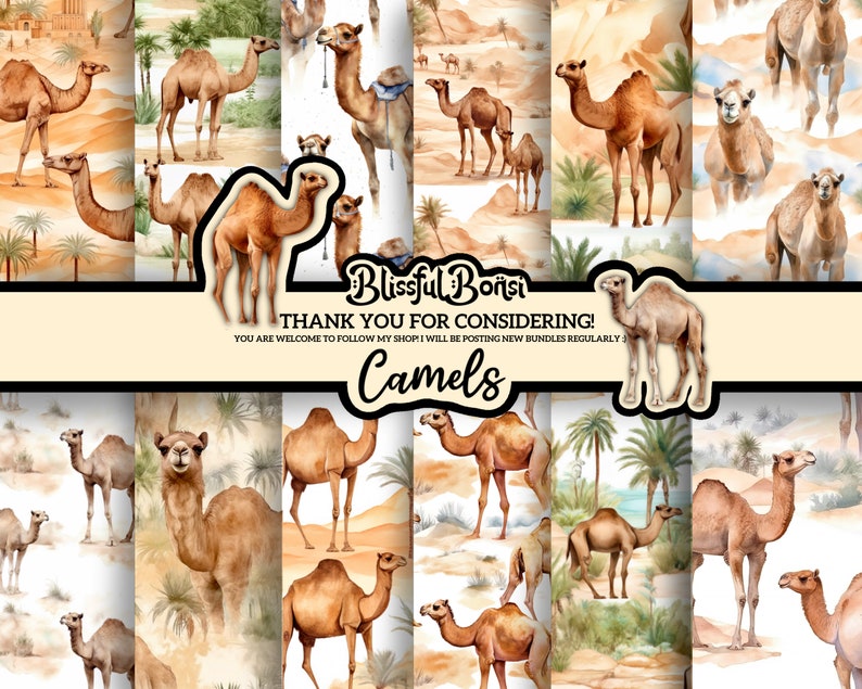 Camel Digital Paper, Camels Digital Paper, Camels Repeating Pattern ...