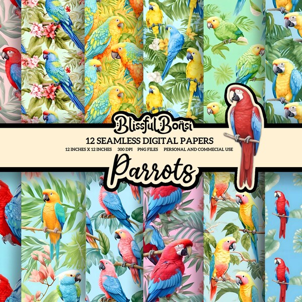 Parrot Pattern - Etsy