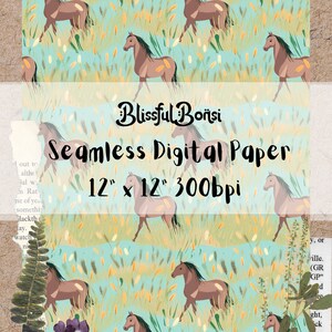 Horse Digital Paper Bundle for Horse Theamed Pattern of Horses ...