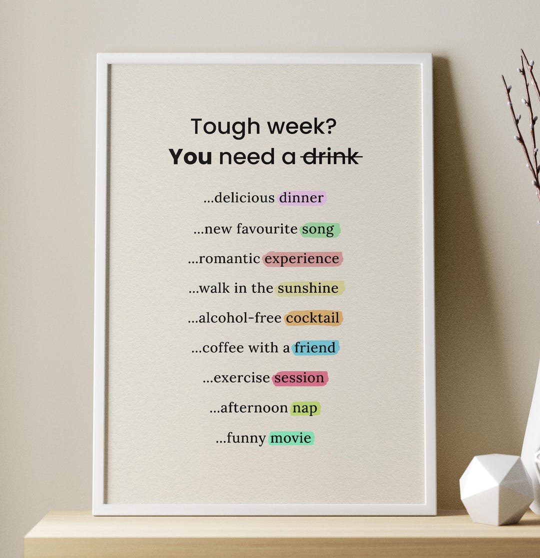 Tough Week You Need Self Care Wall Art Inspirational Therapy Poster ...