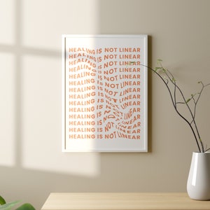 HEALING is Not LINEAR Psychologist Office Wall Art School Counselor ...