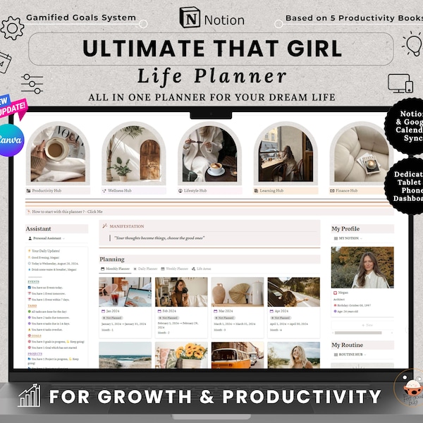 Notion Ultimate That Girl Planner All in One Notion Dashboard - Etsy