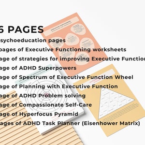 Executive Function ADHD Worksheets Adult & Teen ADHD Bundle Adhd ...