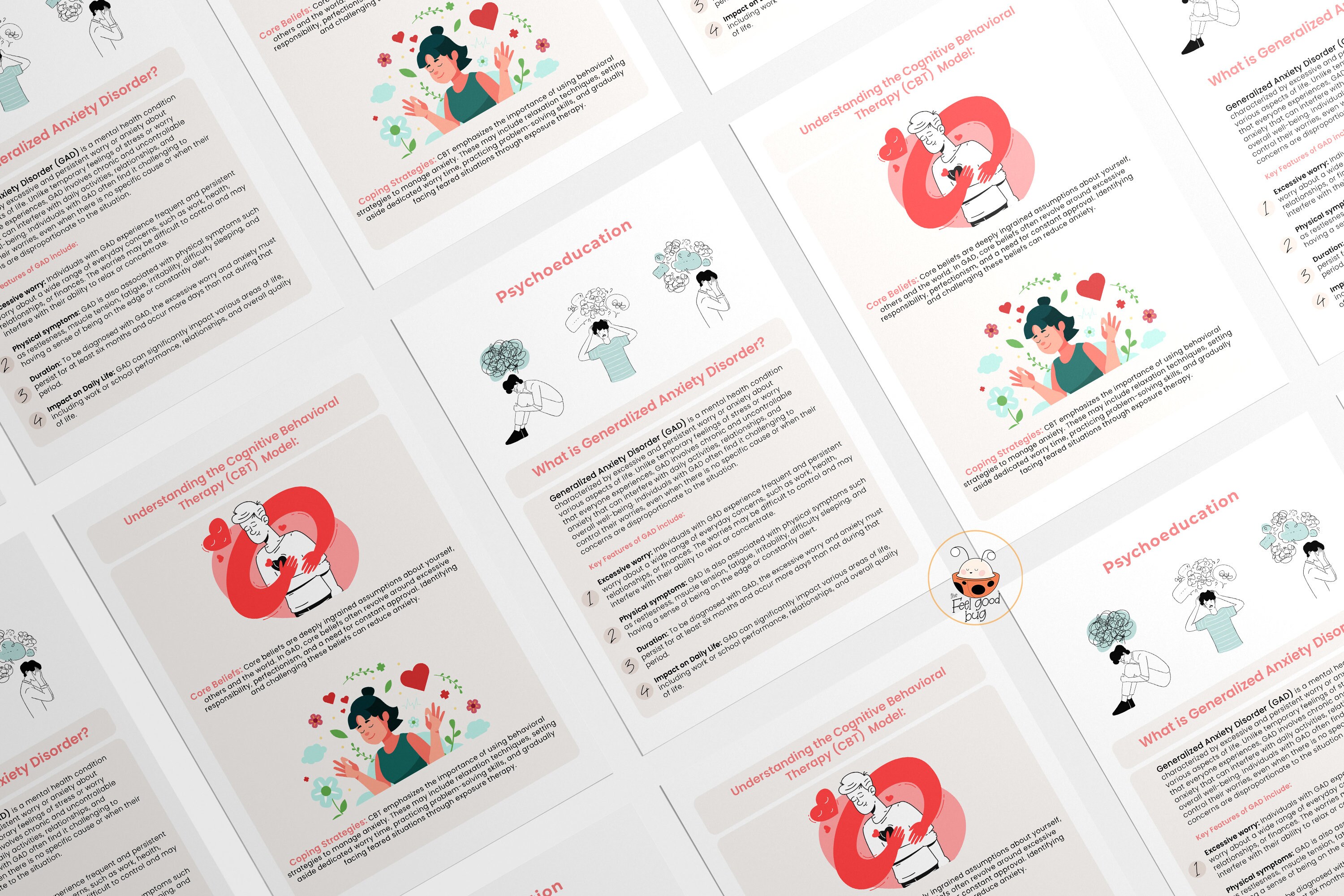 Anxiety Mega Bundle CBT Therapy Worksheets Anxiety Symptom Tracker ...