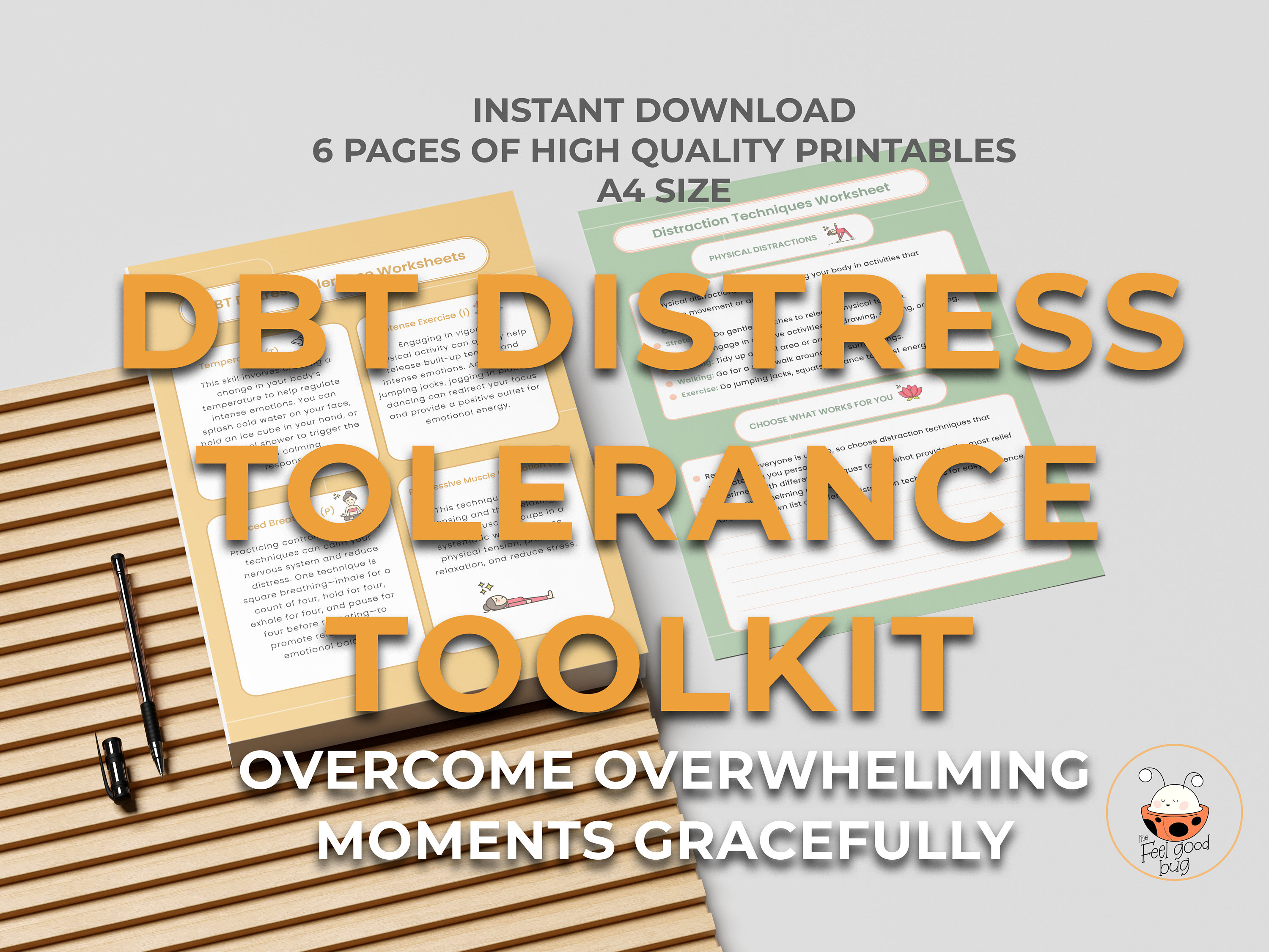 DBT Distress Tolerance Toolkit, Emotional Regulation, Mental Health, Cheat Sheet Dialectical ...