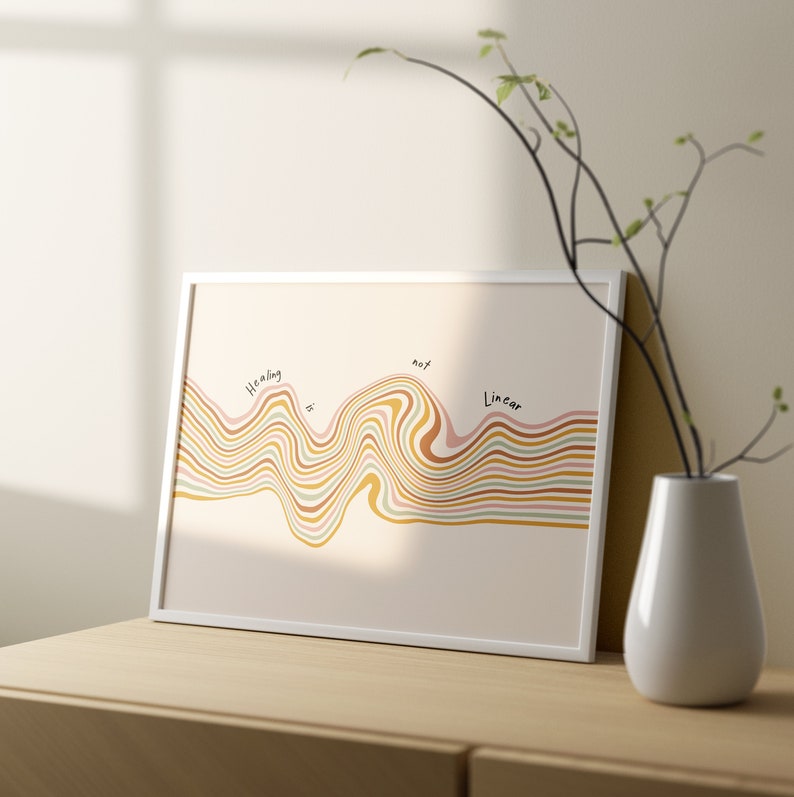 HEALING is Not LINEAR Psychologist Office Decor School Counselor Wall ...