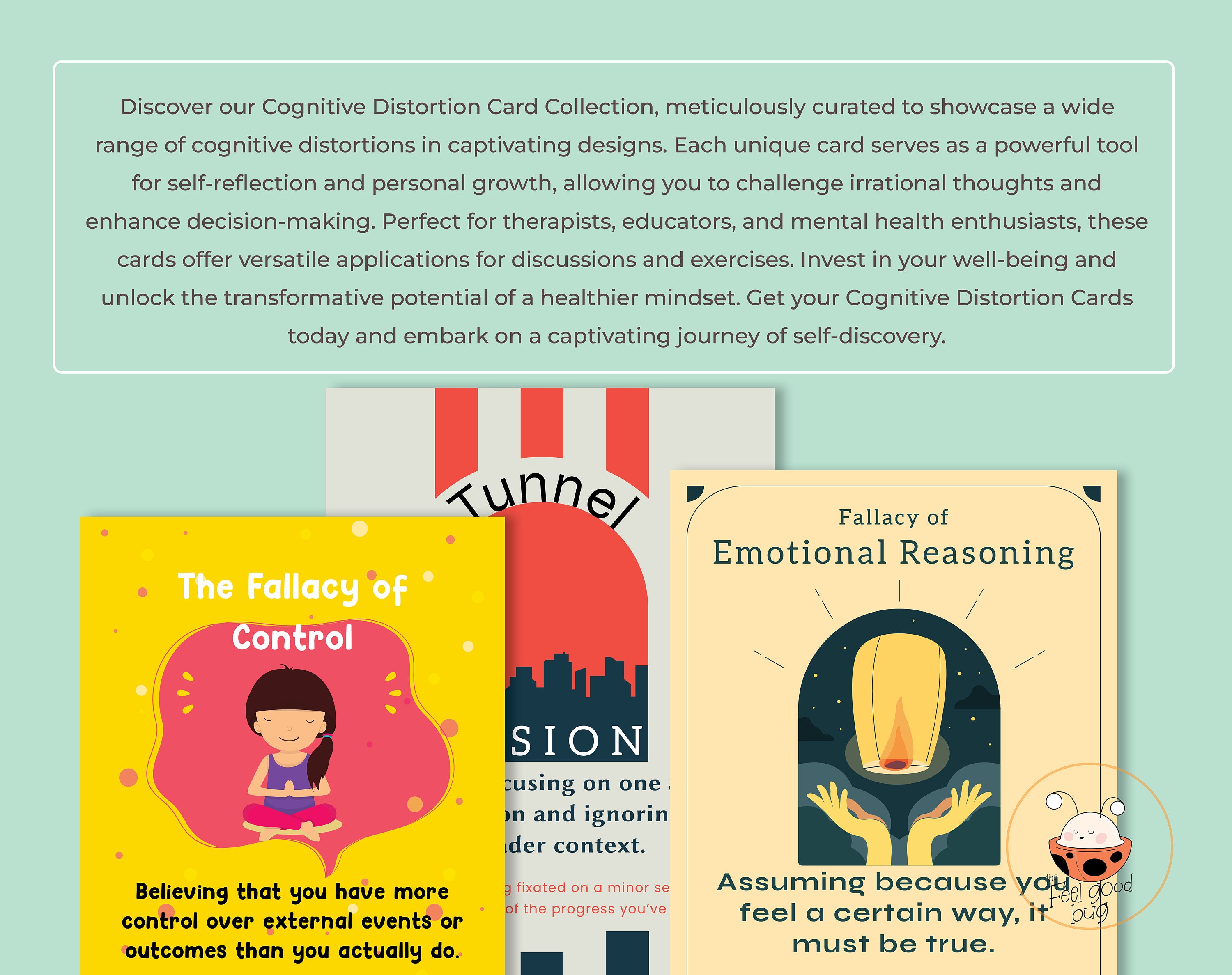 Thinking Error Flash Cards Cognitive Distortion Cards CBT Thinking ...