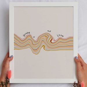 HEALING is Not LINEAR Psychologist Office Decor School Counselor Wall ...