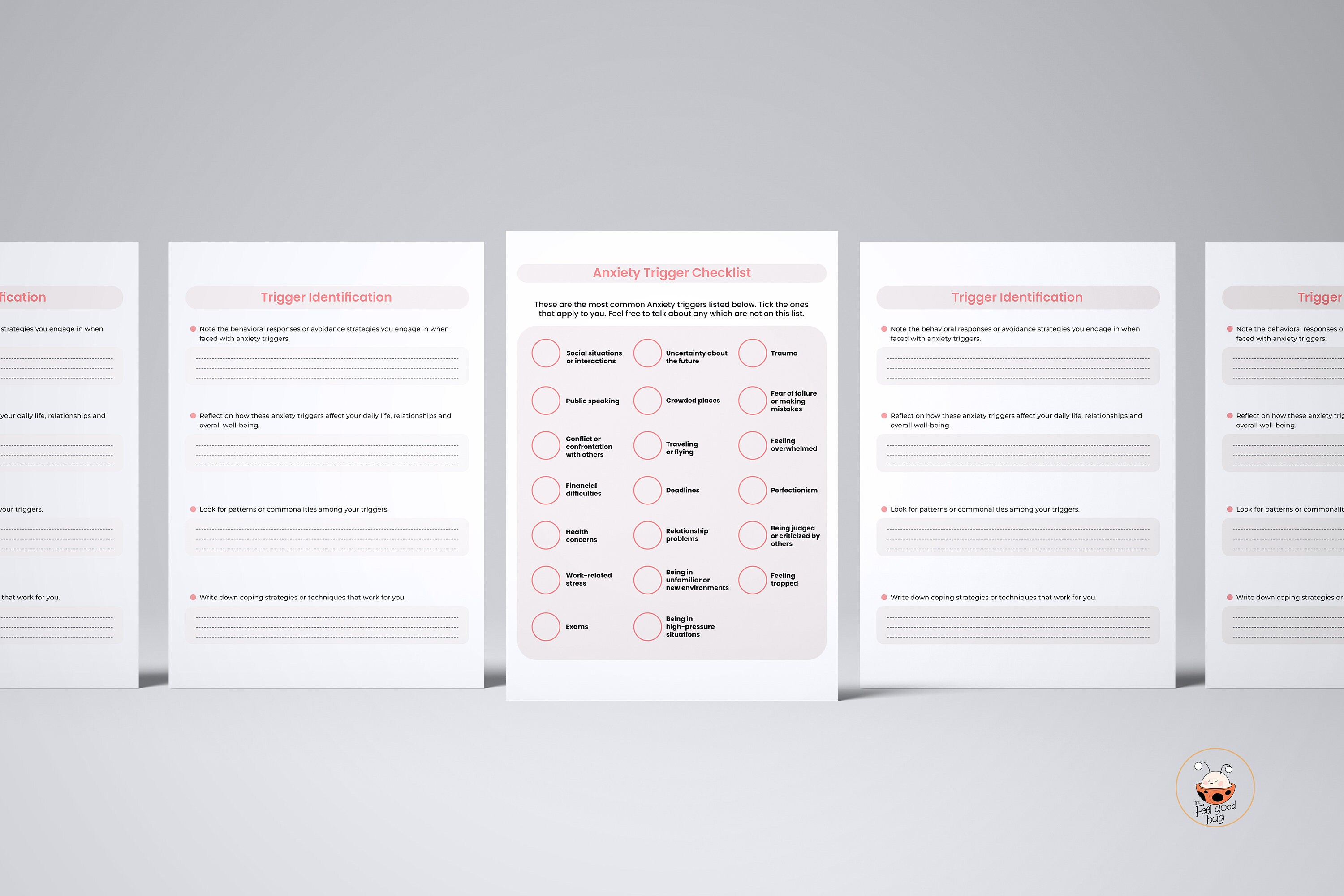 Anxiety Mega Bundle CBT Therapy Worksheets Anxiety Symptom Tracker ...