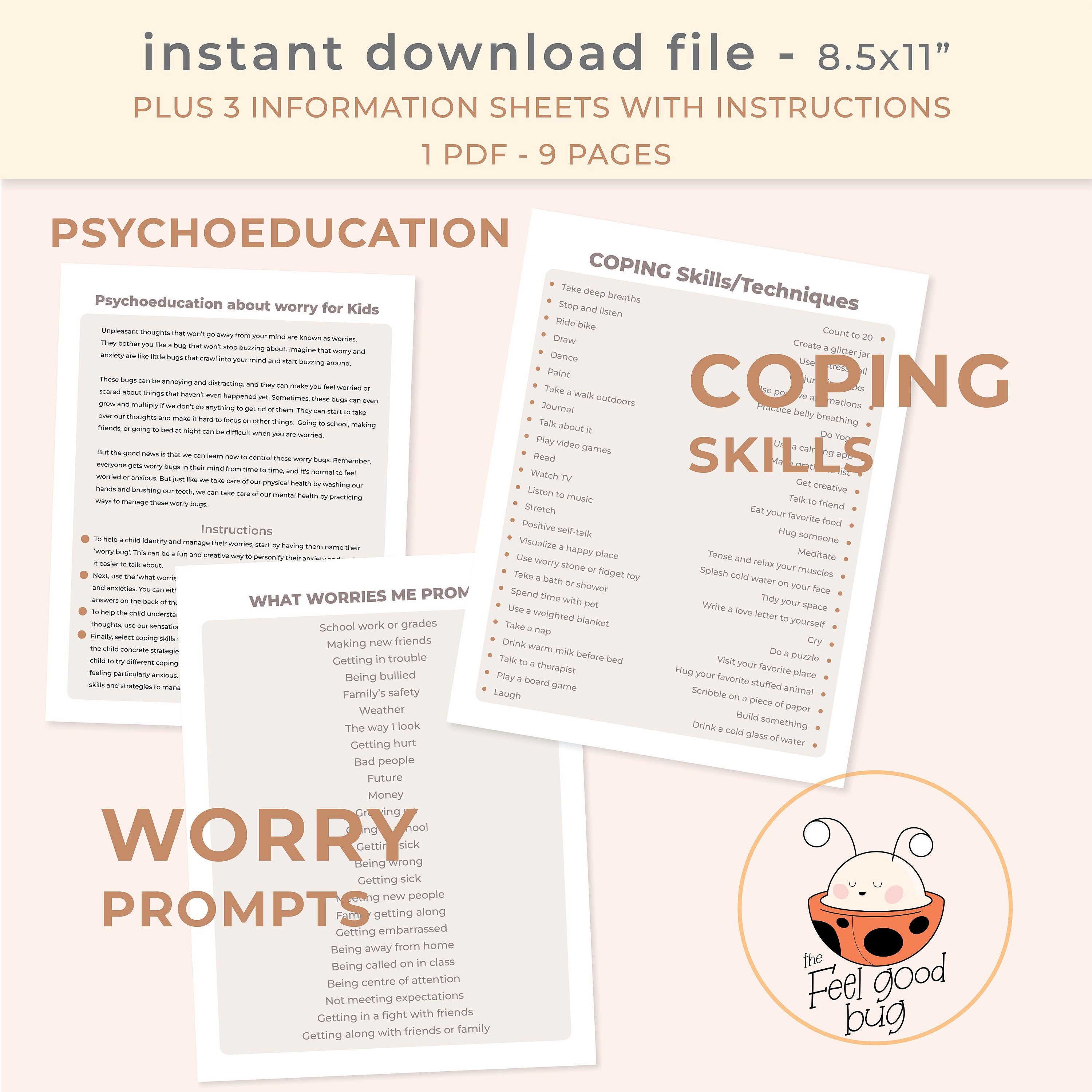 Anxiety Coping Cards Kids Mindful Breathing Exercise Kids Calming Down ...