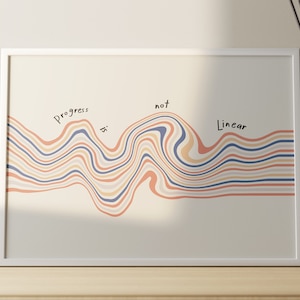PROGRESS is Not LINEAR Psychologist Office Decor School Counselor Wall ...