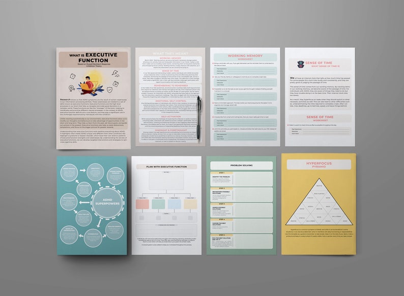 Executive Function ADHD Worksheets Adult & Teen ADHD Bundle - Etsy