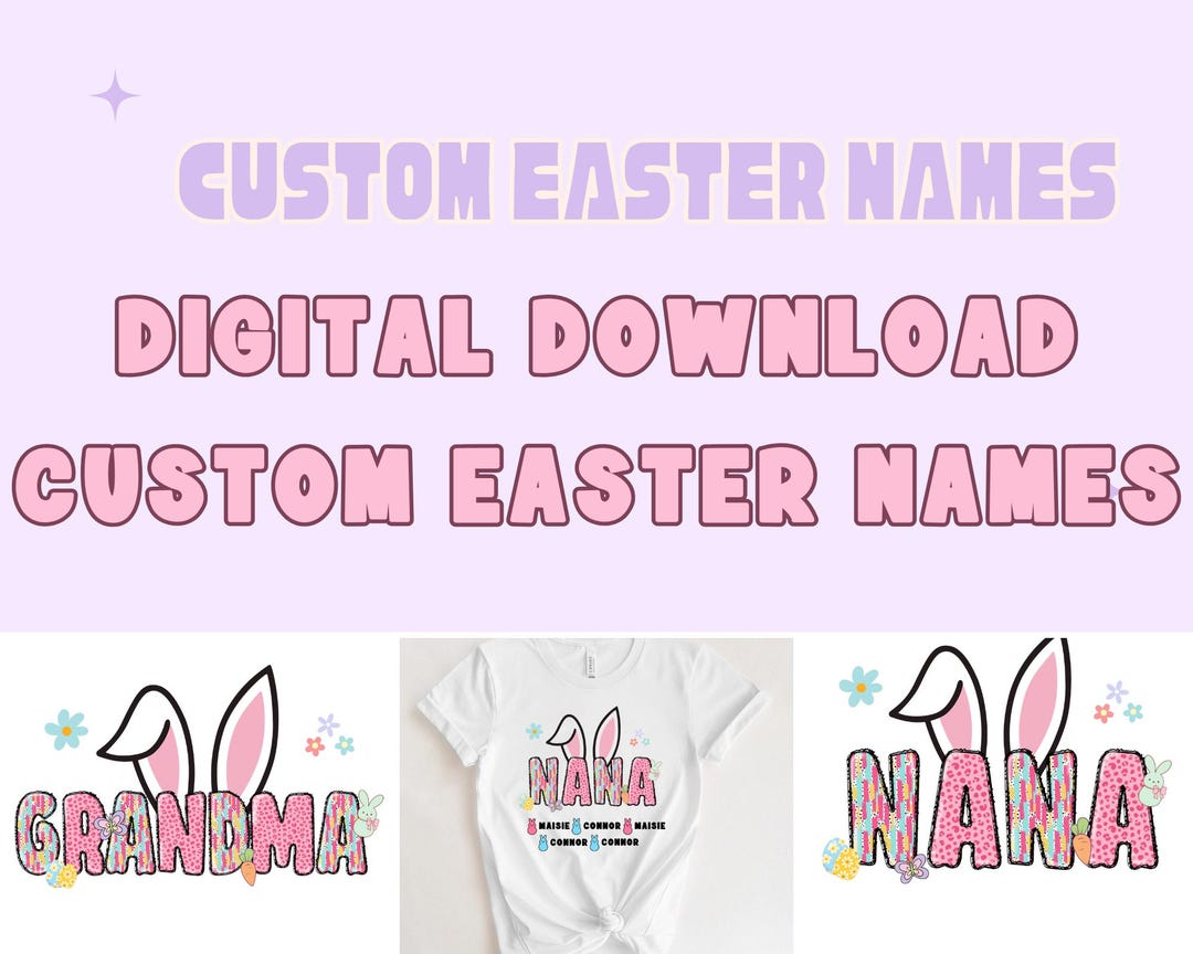Easter Bunny Names - Easter Digital Download PNG Names for Shirts ...