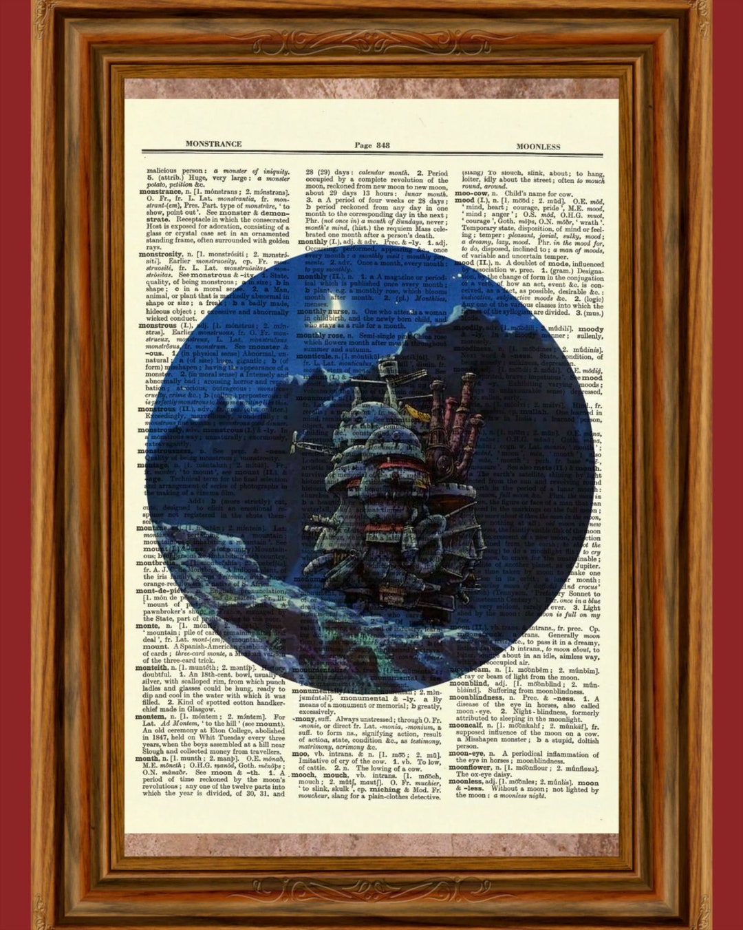 Studio Ghibli Howl's Moving Castle Vintage Dictionary Art Print ...
