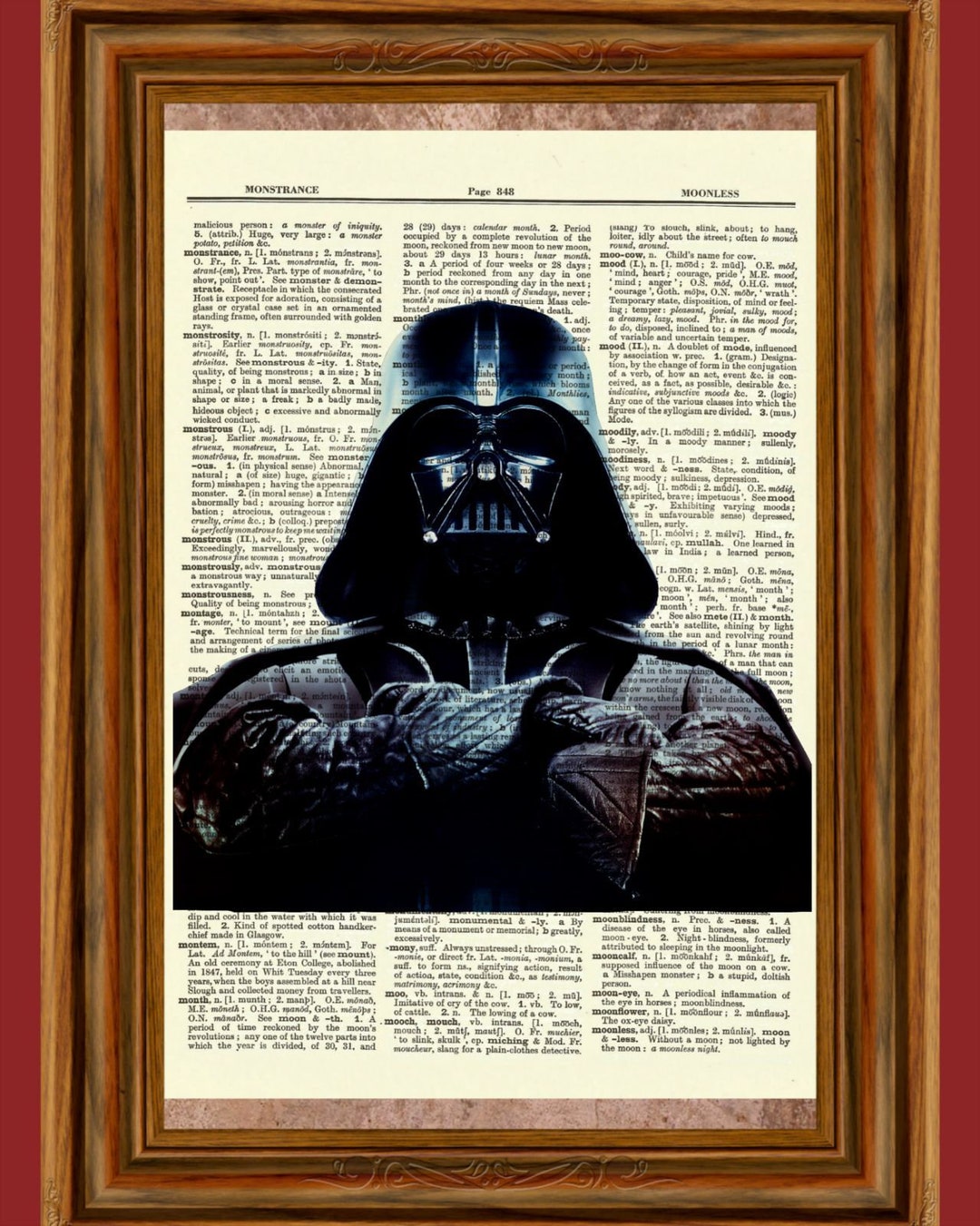 Star Wars Darth Vader Vintage Dictionary Art Print, Picture, Upcycled ...