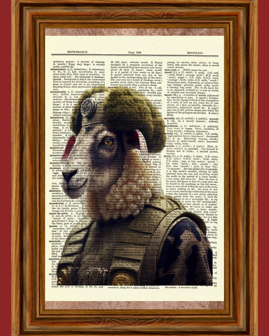 Officer Sheep, Military, Vintage Dictionary Art Print, Picture, Book ...