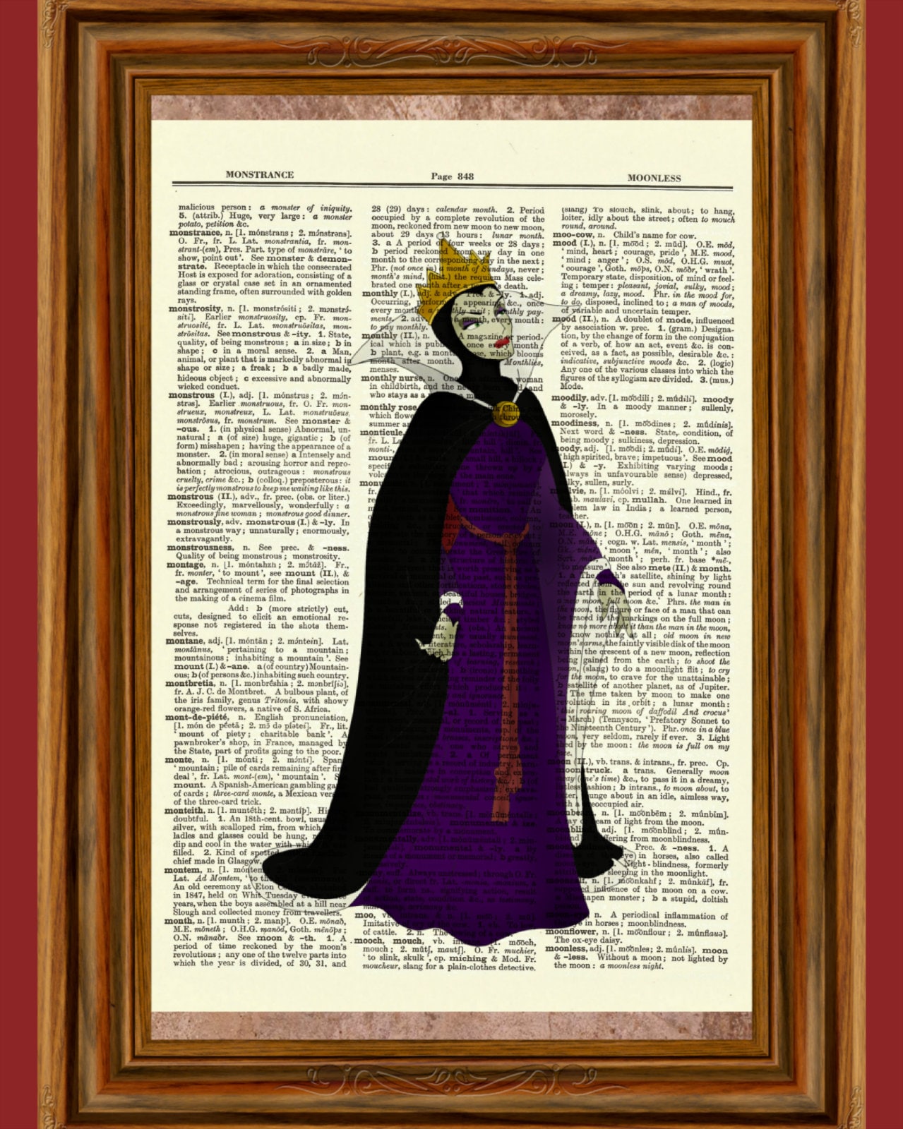 Evil Queen Snow White Villains Vintage Dictionary Art - Etsy