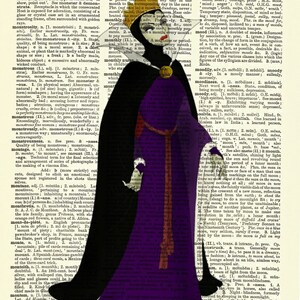 Evil Queen Snow White Villains Vintage Dictionary Art - Etsy