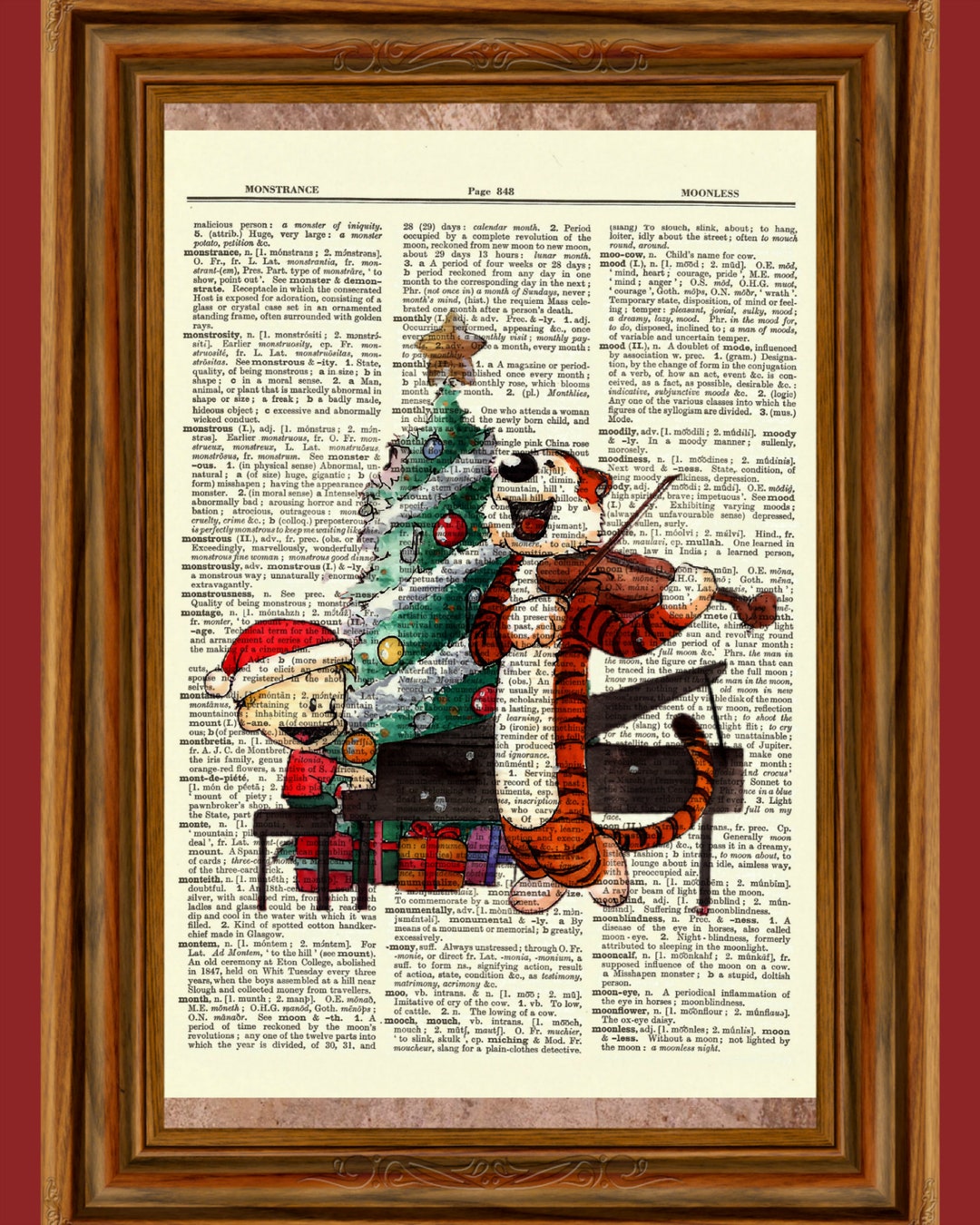 Calvin and Hobbes, arbre de Noël, cadeau de vacances, impression d'art ...