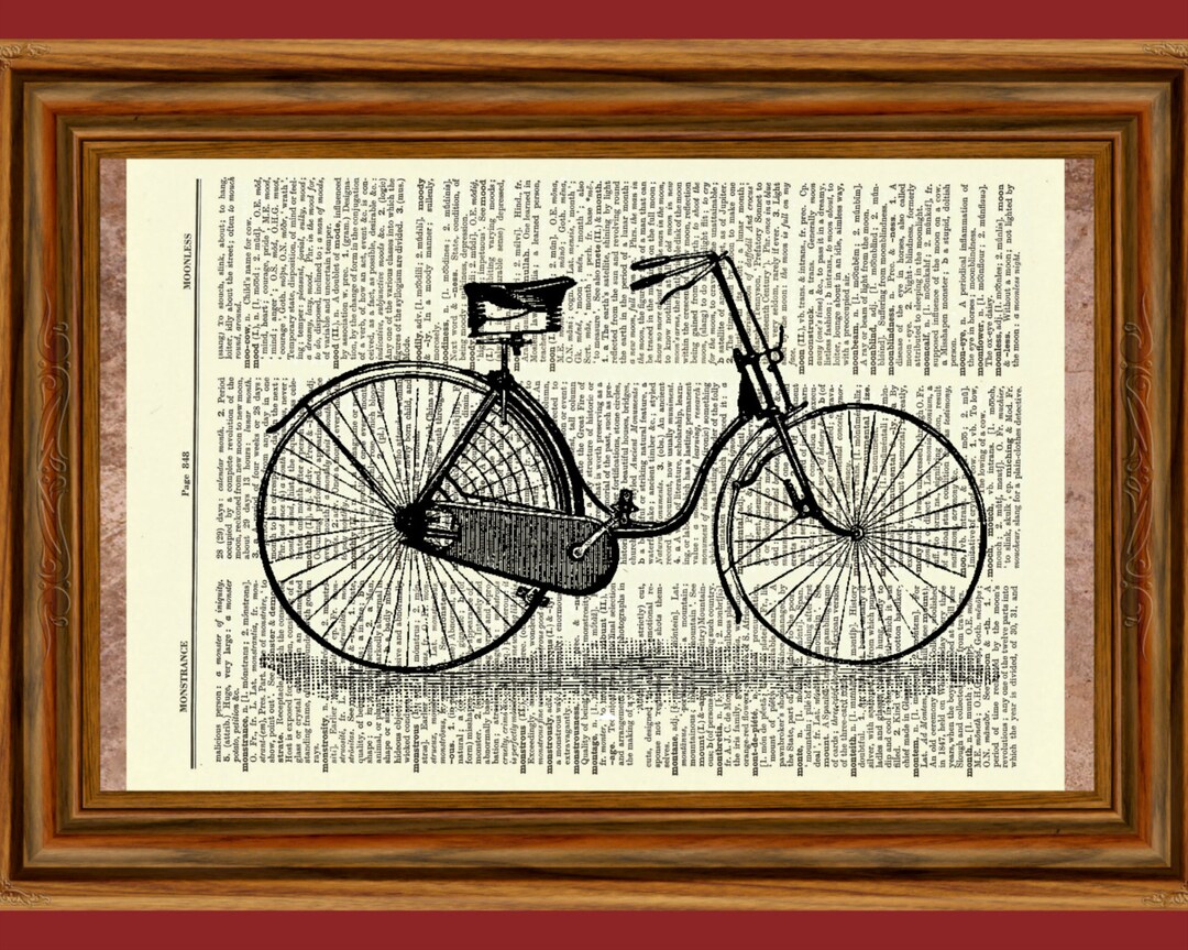 Vintage Bicycle, Vintage Dictionary Art Print, Picture, Upcycled Gift ...