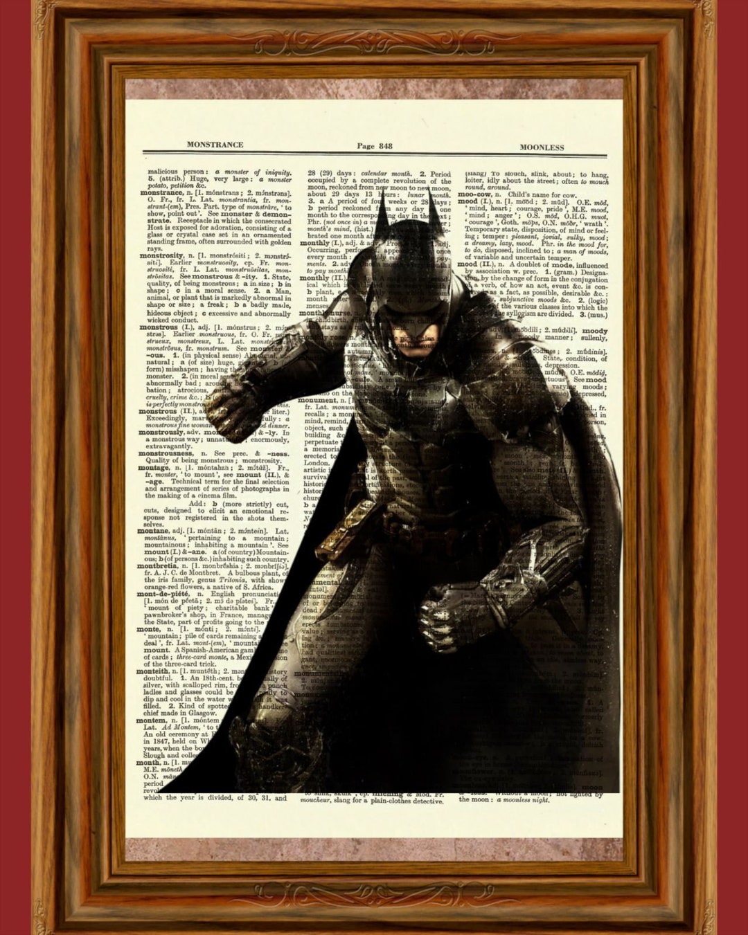 Batman, Vintage Dictionary Art Print, Picture, Upcycled Antique Gift ...