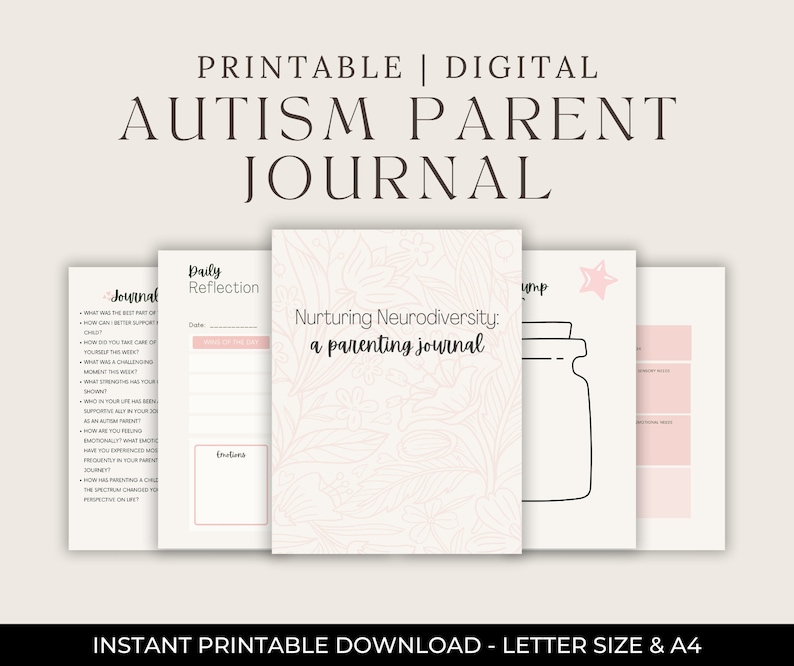 Autism Parent Printable Journal | Neurodiversity Parent Digital Journal ...