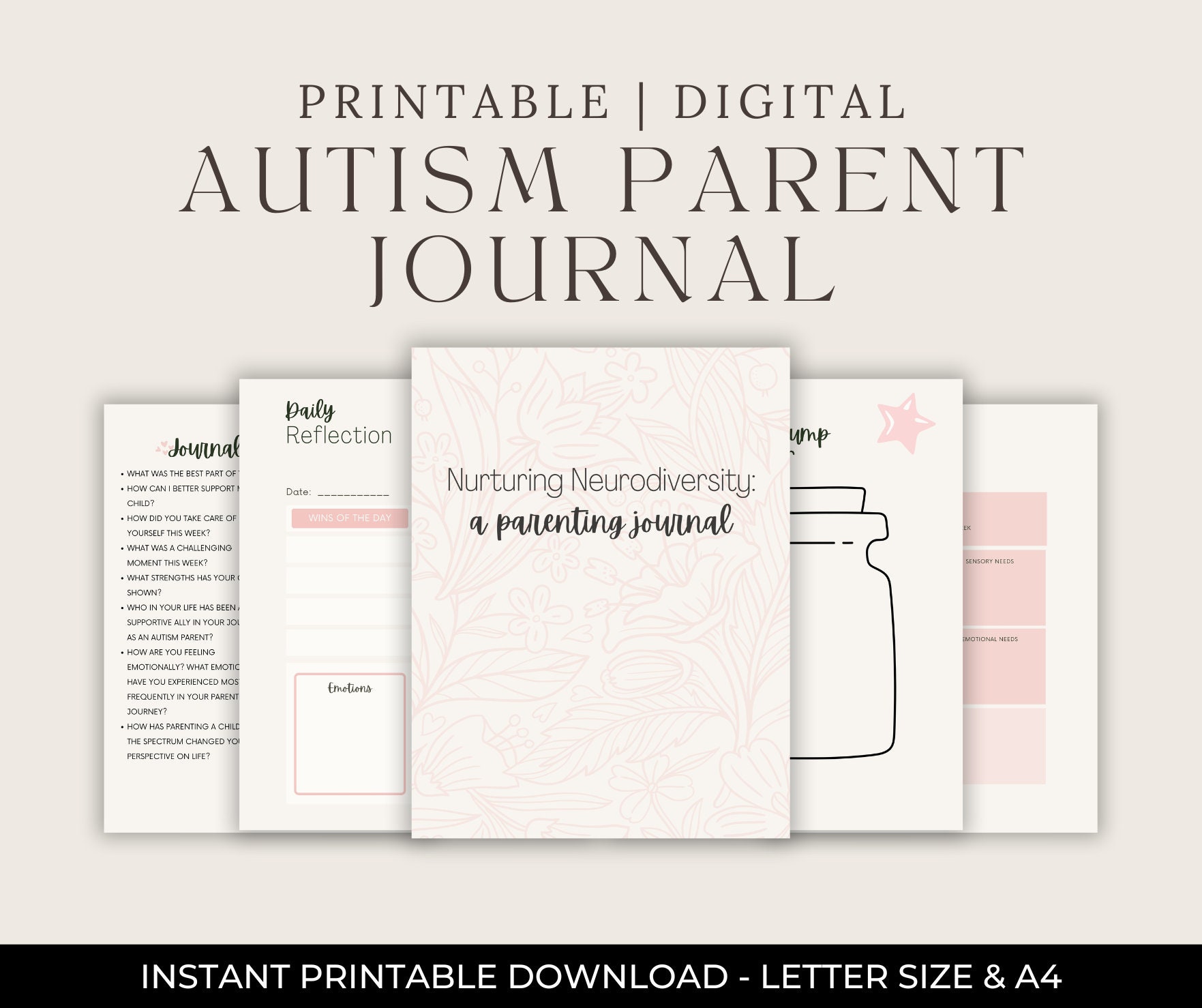 Autism Parent Printable Journal | Neurodiversity Parent Digital Journal ...