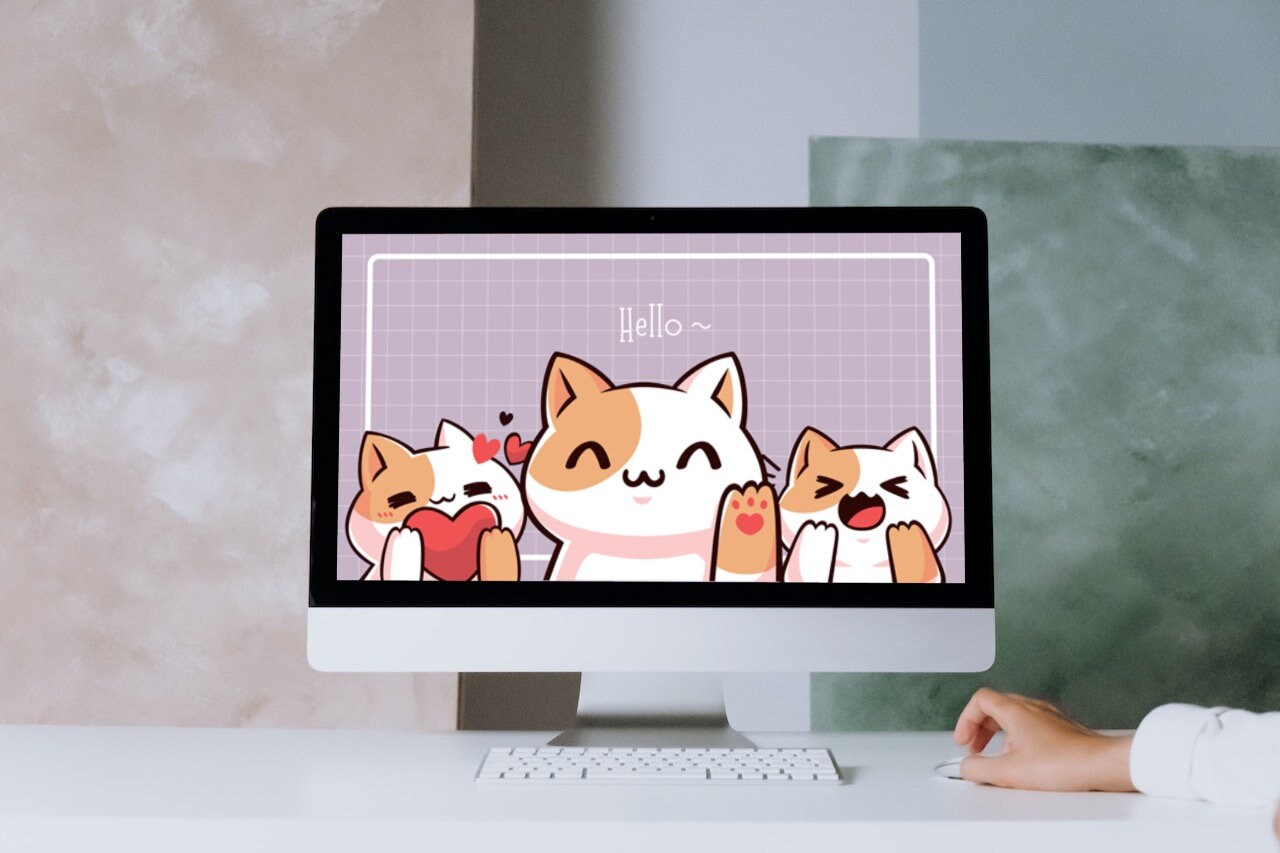 Hello Cat | Wallpaper | Digital Wallpaper for Desktop, Laptop ...