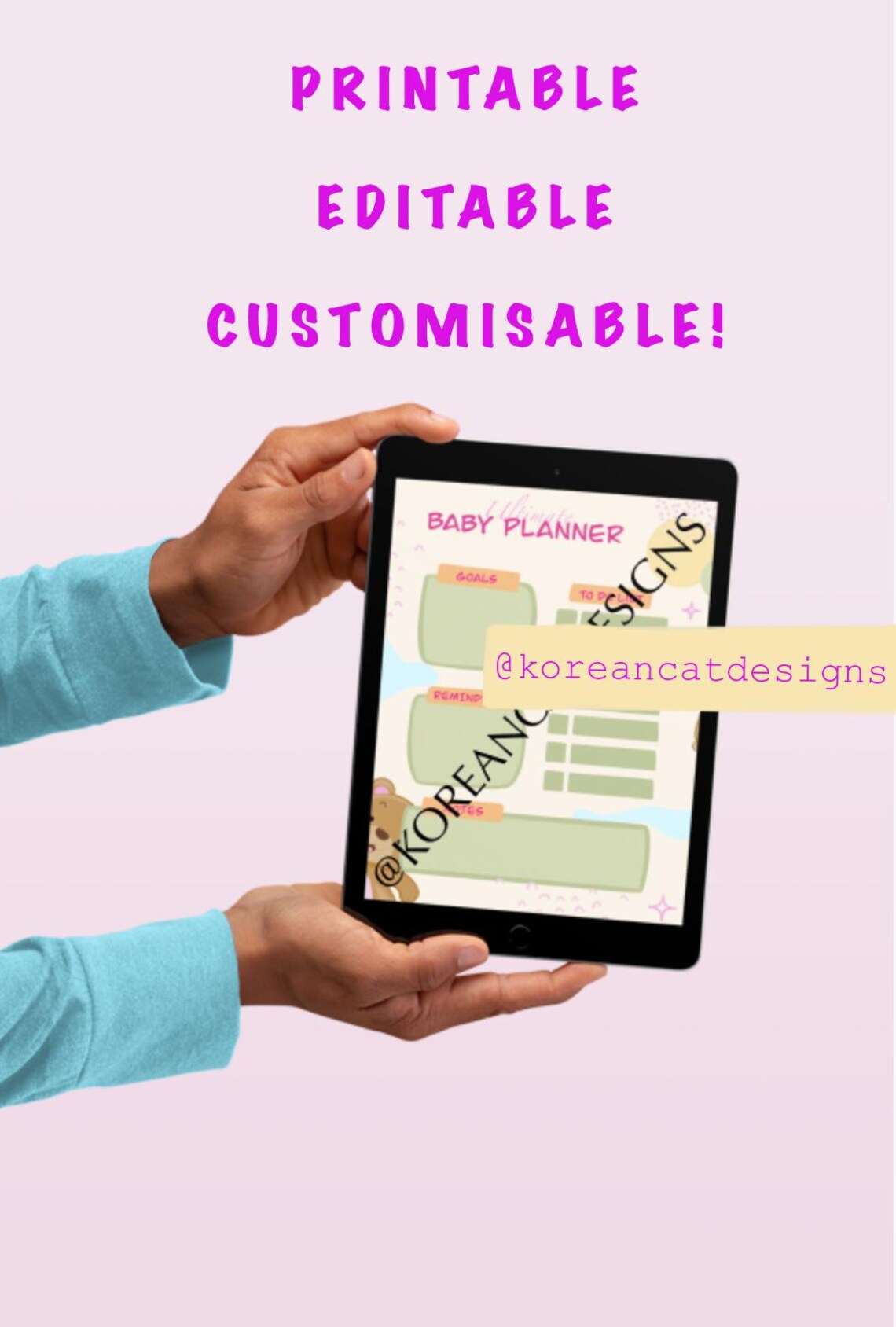 Ultimate Baby Planner Printable | Teddy Bear Themed Goal Tracker, to Do ...