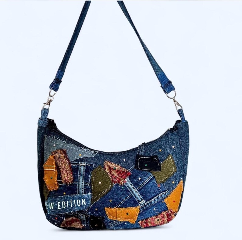 Denim Multicoloured Hand Made. Birthday Gift , Mother’s Day ...