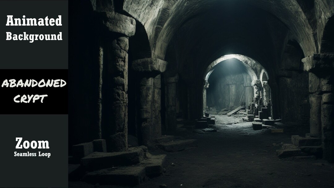 Zoom Virtual Backgrounds Abandoned Crypt Dungeon Backdrop Office Background Animated Background ...