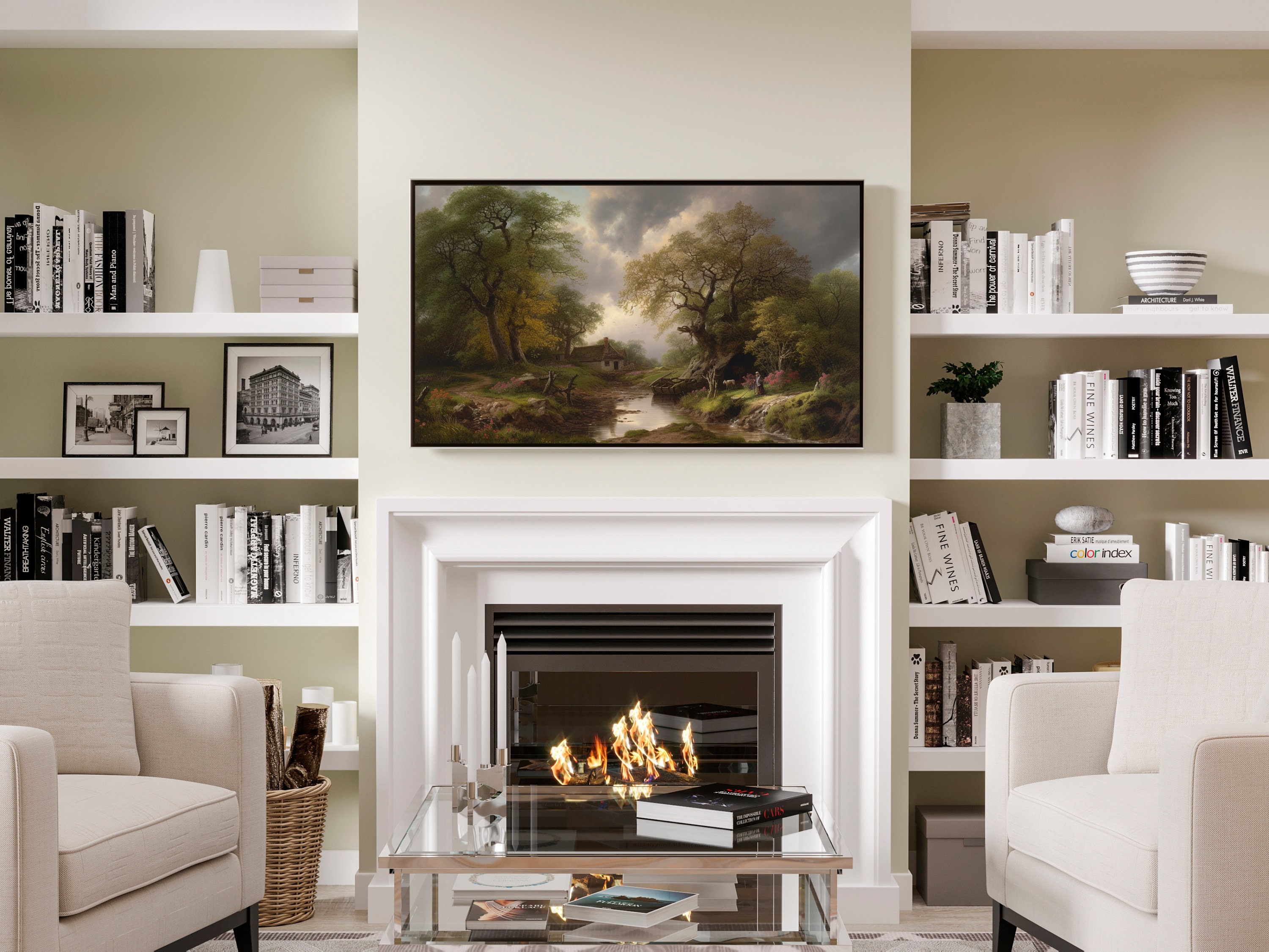 Samsung Frame TV Art | Cottage by the River | Vintage Frame TV Art ...