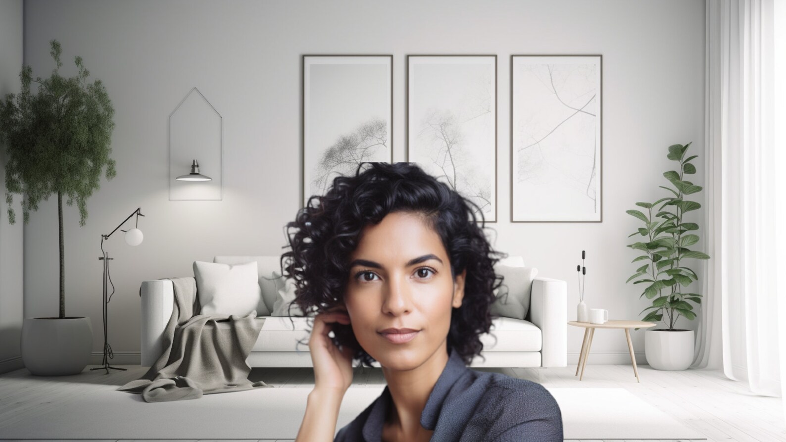 Zoom Virtual Backgrounds | Neutral Living Room | Backdrop | Office ...