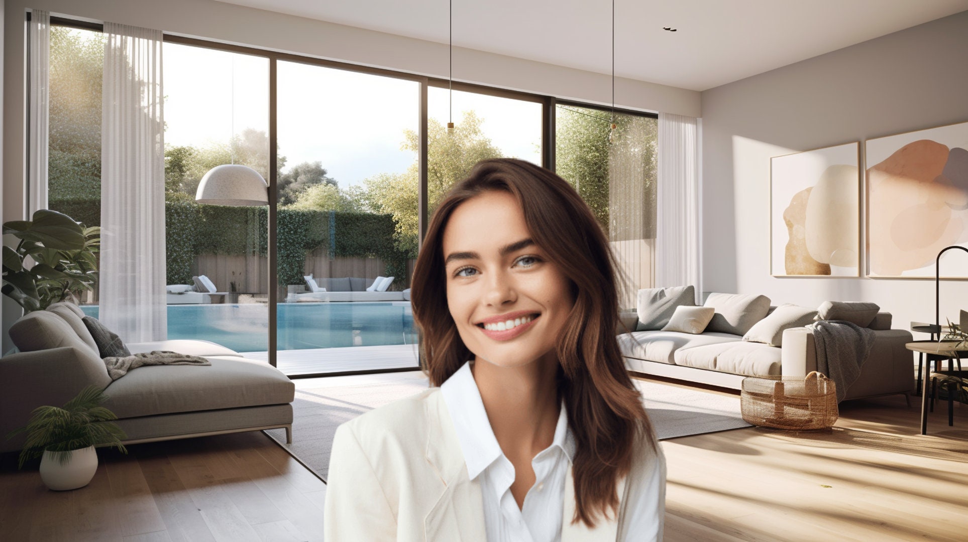 Zoom Virtual Backgrounds | House With Pool | Backdrop | Office ...