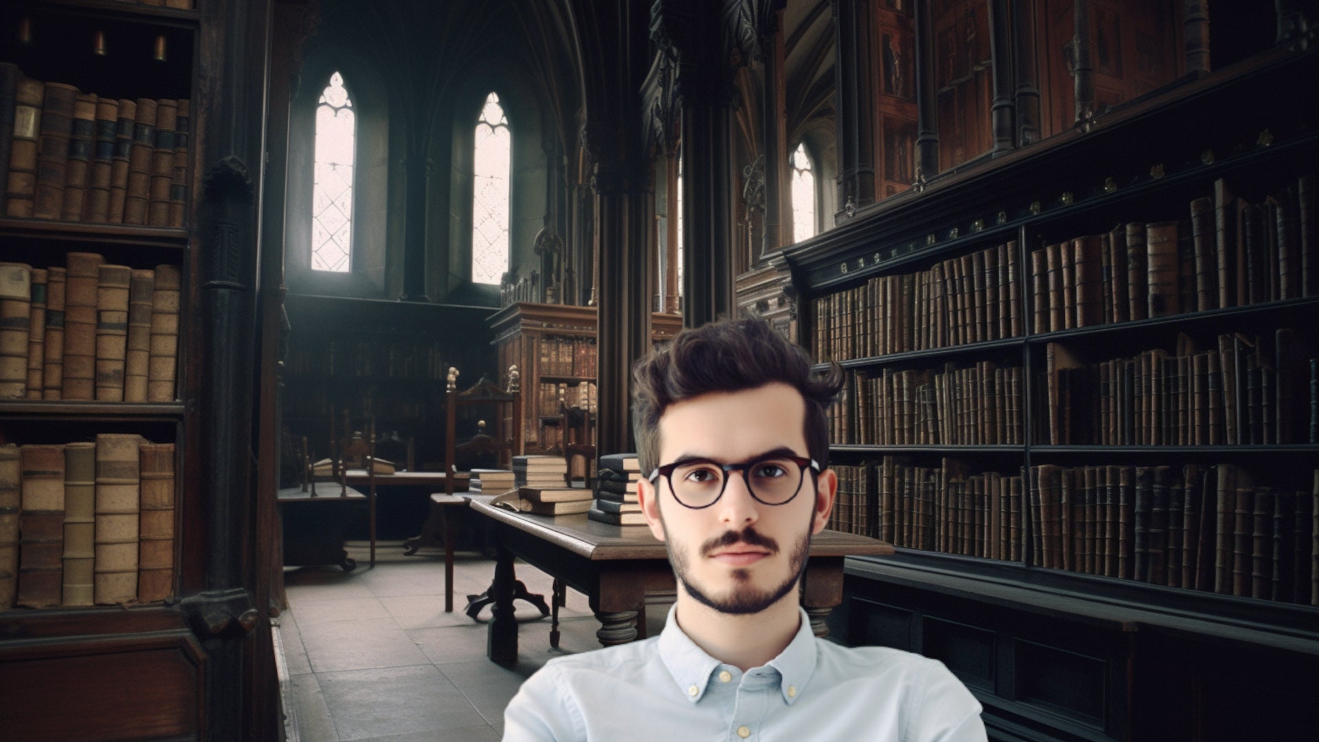 Zoom Virtual Backgrounds | Gothic Library | Backdrop | Office ...