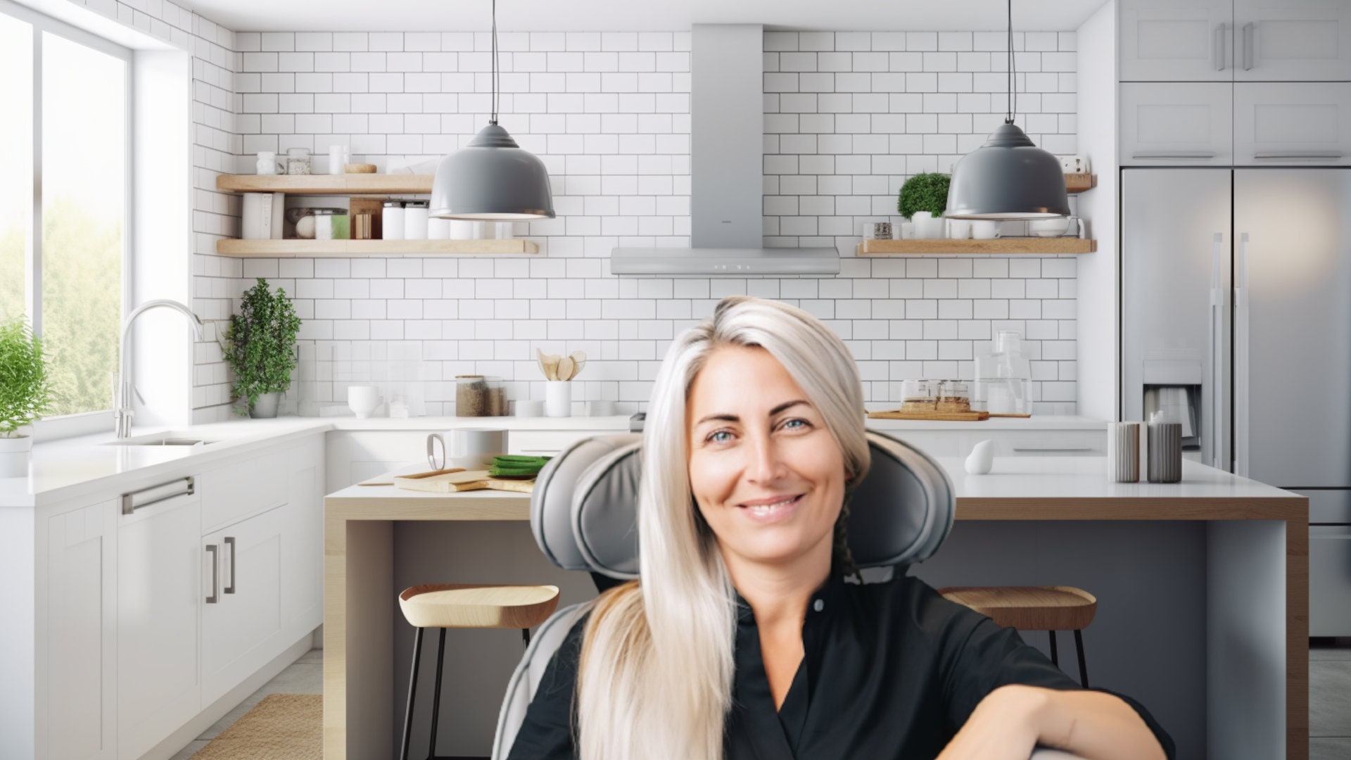 Zoom Virtual Backgrounds White Kitchen Backdrop Office Background ...