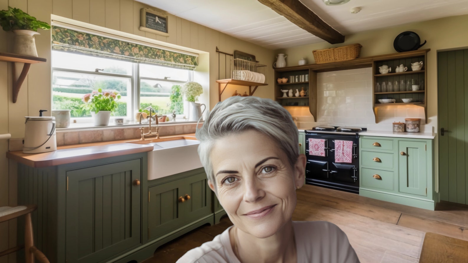 Zoom Virtual Backgrounds | Rustic Kitchen | Backdrop | Office ...