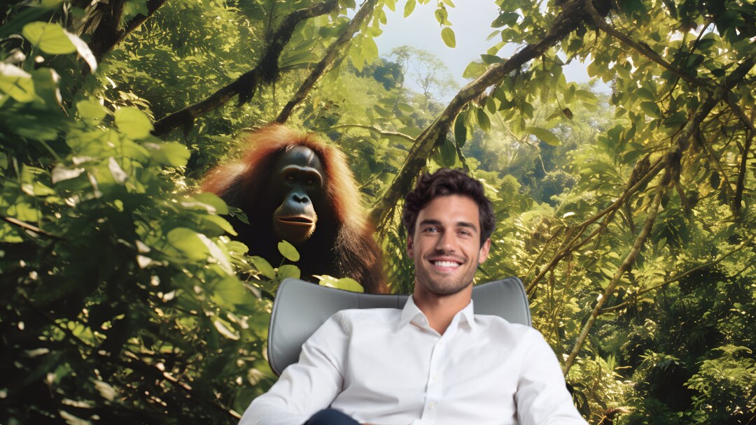 Zoom Virtual Backgrounds Jungle Orangutan Backdrop Office Background ...