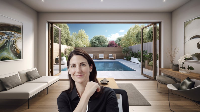 Zoom Virtual Backgrounds House With a Pool Backdrop - Etsy UK