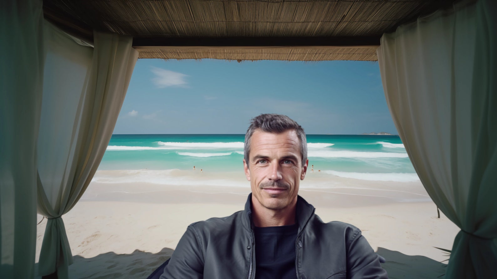 Zoom Virtual Backgrounds | Beach Cabana | Backdrop | Office Background ...