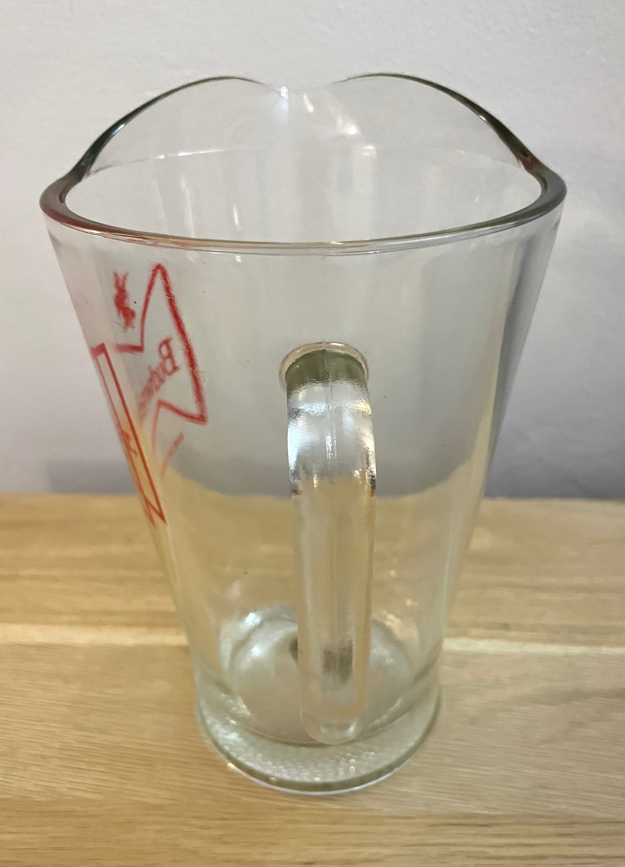 Vintage Budweiser Red Label Heavy Beer Pitcher With Pebbled Base 1950 ...