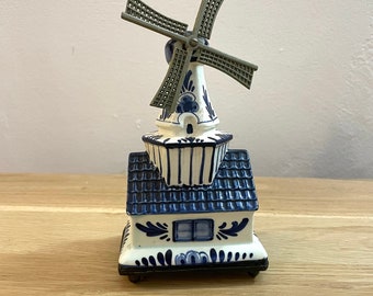 Vintage Blue Delfts Windmill, Delfts Blue White Windmill Figure, 7 Blue ...