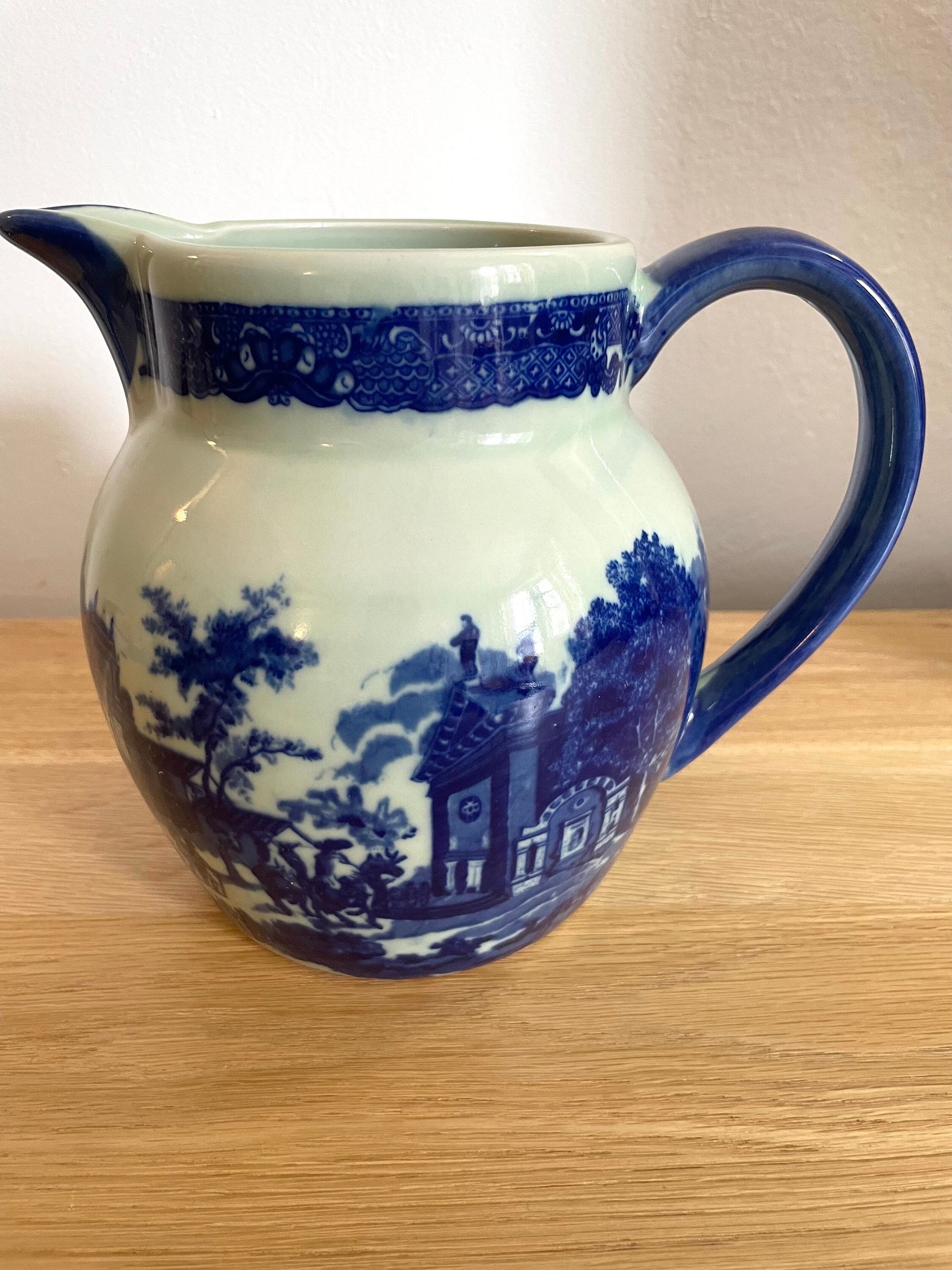 Vintage Victoria Ware Ironstone Pitcher With Blue and White Old World ...