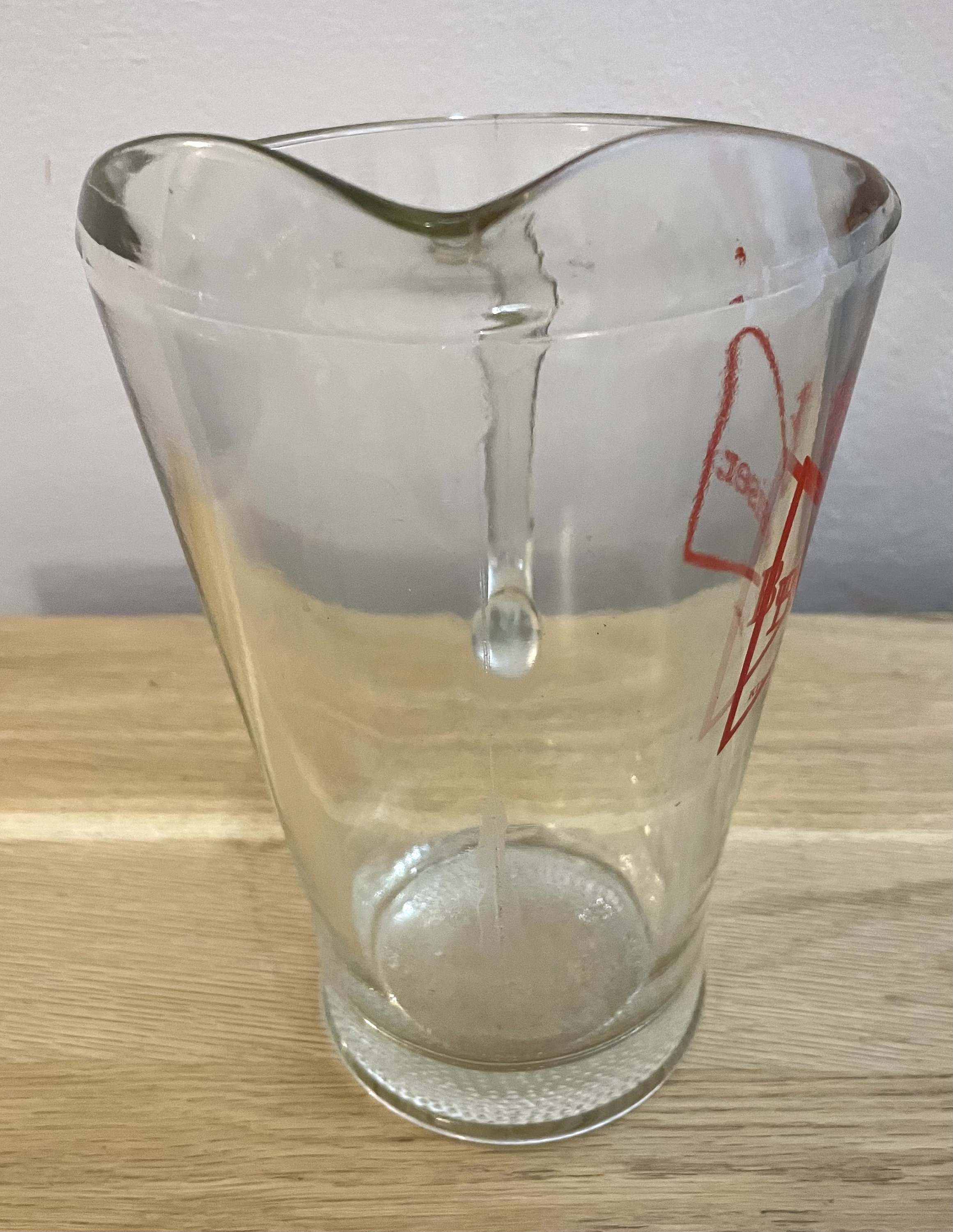 Vintage Budweiser Red Label Heavy Beer Pitcher With Pebbled Base 1950 ...