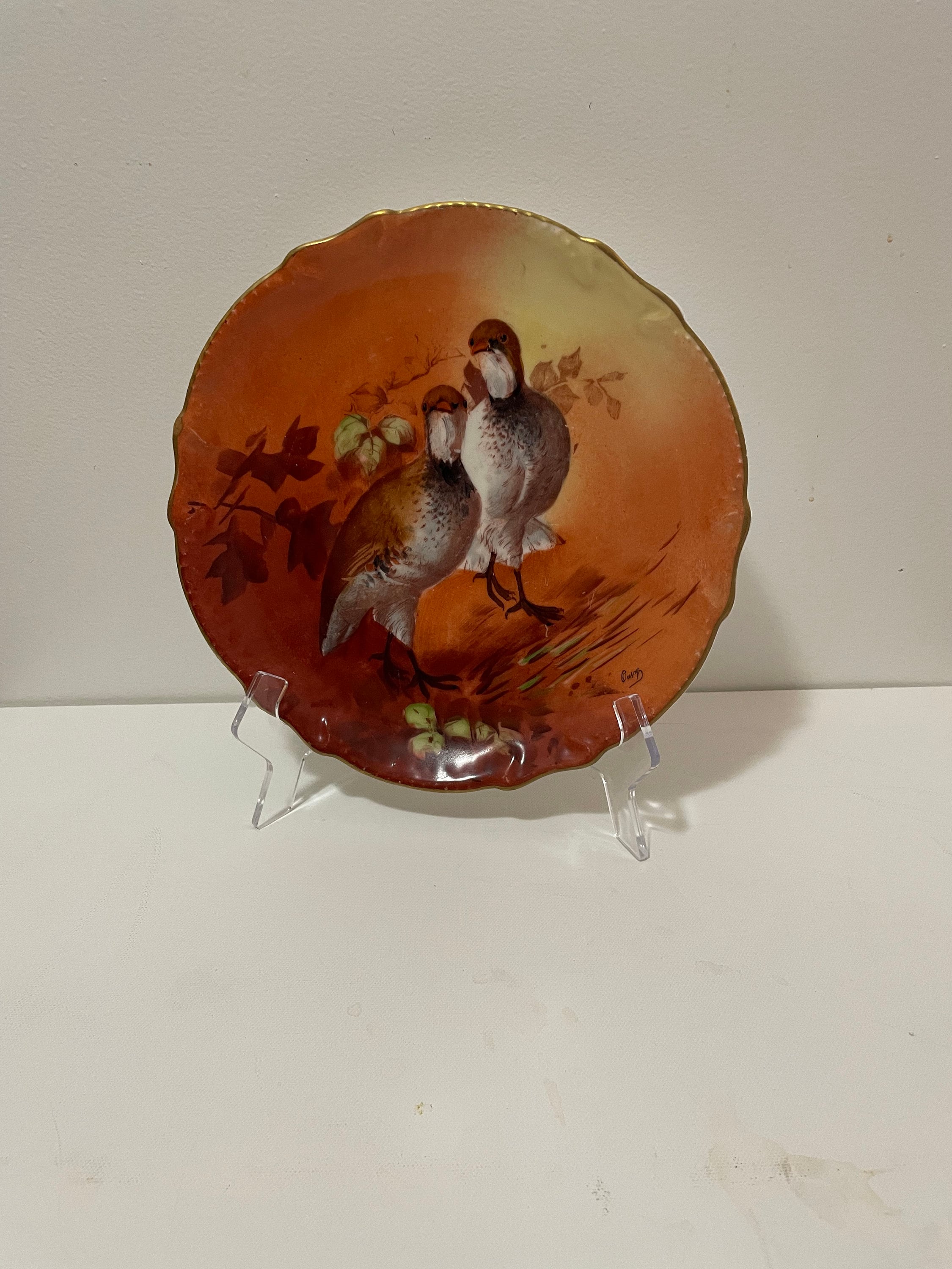 Antique LRL Limoges France Hand Painted Pheasants Plate Hunting Bird Game Plate Signed Owing - Etsy