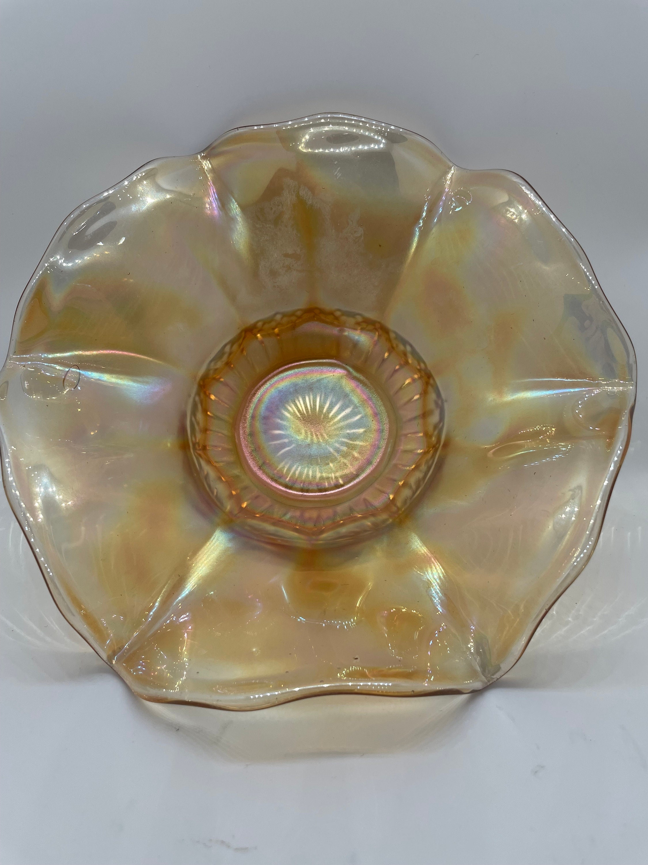 Carnival Depression Glass Bowl - Etsy