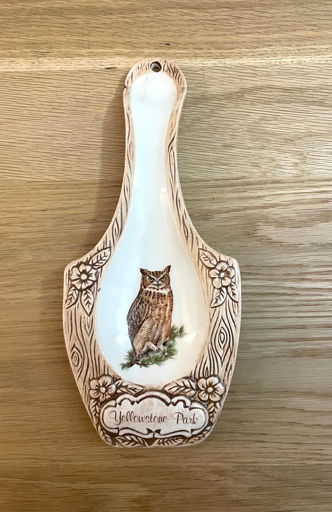 Vintage Owl Spoon Rest Treasure Craft Yellowstone Park , Owl , Retro ...