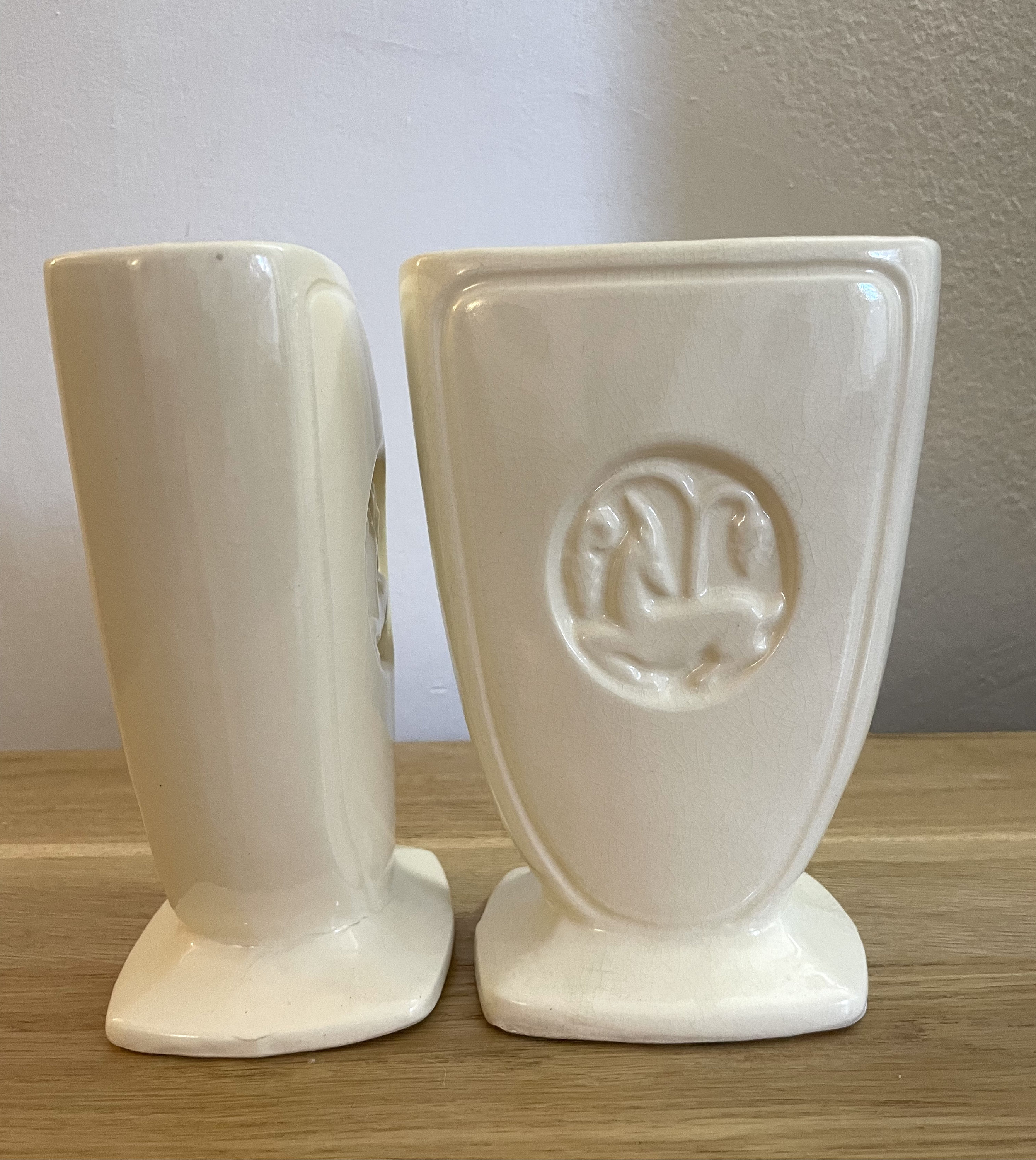 Vintage Pair of Robinson Ransbottom Pottery Co. Vases With Antelope ...