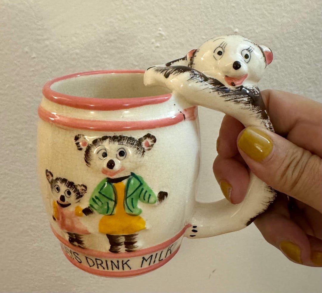 Adorable Vintage Teddy Bear ,drink Milk Child’s Mug,cup - Etsy
